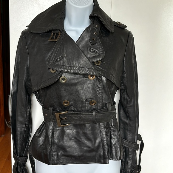 Jackets & Coats | Mods International Black Motorcycle Leather Jacket ...
